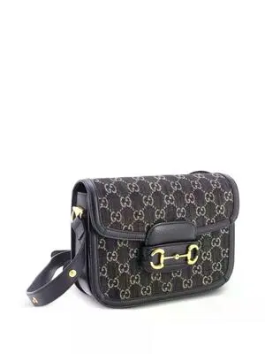 Gucci Horsebit 1955 Gg Denim Small Shoulder Bag