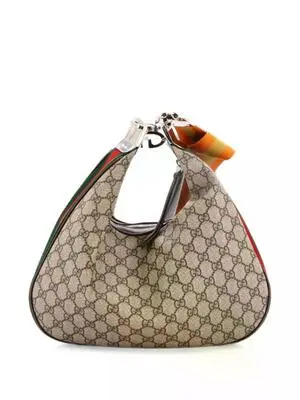 Gucci Attache Gg Coated Canvas Hobo Bag - Brown