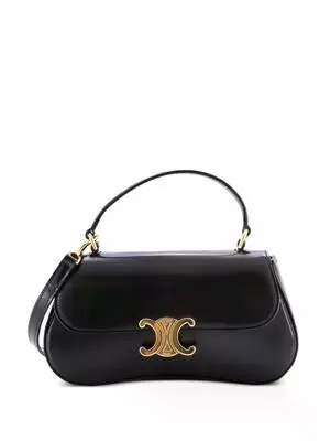 Celine Lola Triomphe Top Handle Satchel In Leather - Black