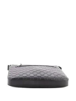 Gucci Signature Zip Messenger Bag Ssima Leather Cross Body Bag