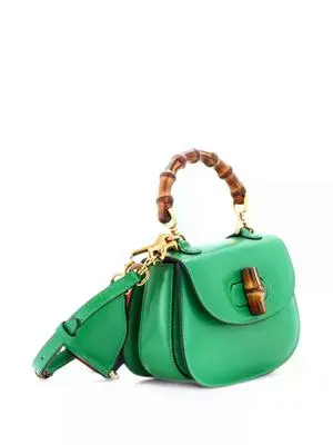 Gucci Bamboo 1947 Top Handle Bag Leather Mini Satchel - Green