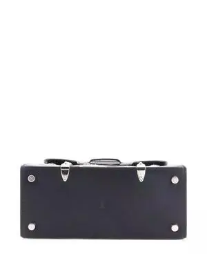 Goyard Structured Saigon Top Handle Bag Embroidered Coated Canvas With Leather Mini Satchel
