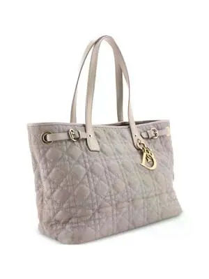 Dior Panarea Cannage Quilt Canvas Small Tote Bag