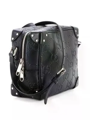 Gucci Gg Embossed Perforated Leather Crossbody Bag