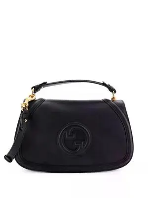 Gucci Blondie Leather Top Handle Shoulder Bag - Black