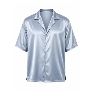 HUSTLE Pearl Grey Satin-shirt - Gray