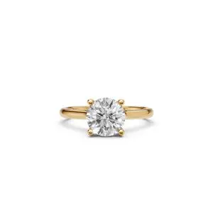 AYA FINE JEWELRY Eleanora Round Cut Lab Created Diamond Hidden Accent Igi Certified Solitaire Engaget Ring In Gold - Yellow