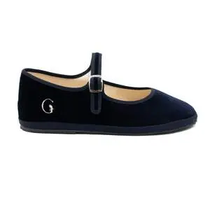 GONDOLINA SHOES Torcello Ocean Velvet Mary Jane - Blue