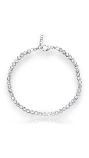 BAYEMEYC Jew Tennis Necklace - Silver
