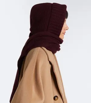 YVES SALOMON Ribbed-knit Wool And Cashmere Hood