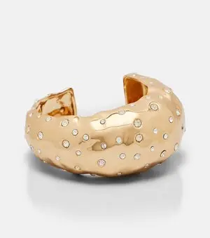 SELF-PORTRAIT Crystal-embellished Cuff Bracelet - Gold