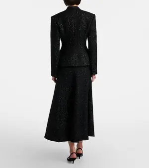 SELF-PORTRAIT Peplum Boucle Midi Dress