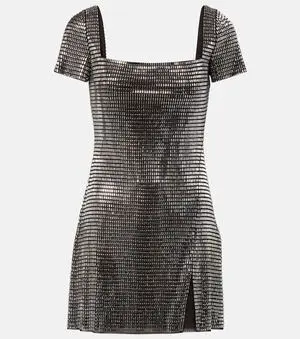 SELF-PORTRAIT Rhinestone-embellished Minidress