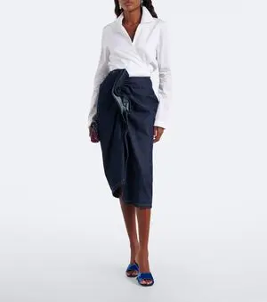 Amina Muaddi Lupita Velvet Mules - Blue