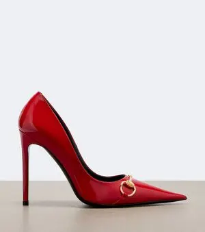 Gucci Donna Horsebit Patent Leather Pumps