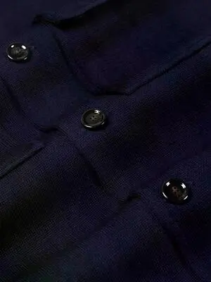 LARDINI Knitted-finish Button-up Cardigan - Blue