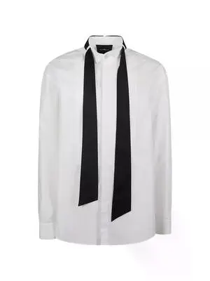 John Richmond Scarf-detail Bib-front Shirt - White