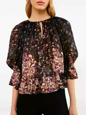 Ulla Johnson Elise Floral-jacquard Ruffled Blouse
