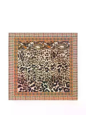 PIERRE-LOUIS MASCIA Aloeuw Leopard-print Geometric-border Scarf