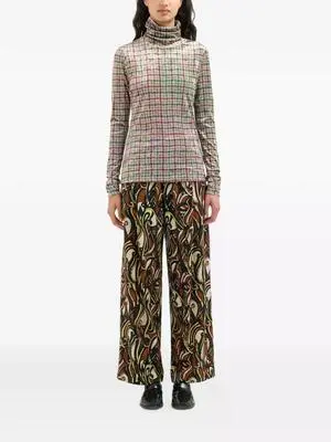 PIERRE-LOUIS MASCIA Plaid Turtleneck Top