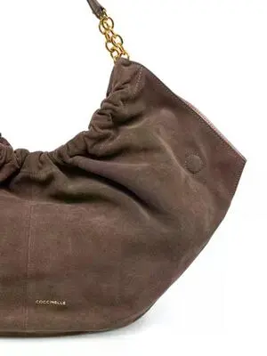 COCCINELLE Embossed-logo Suede Tote Bag