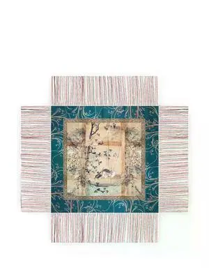 PIERRE-LOUIS MASCIA Aloeuw Botanical-print Fringed Shawl Scarf - Blue