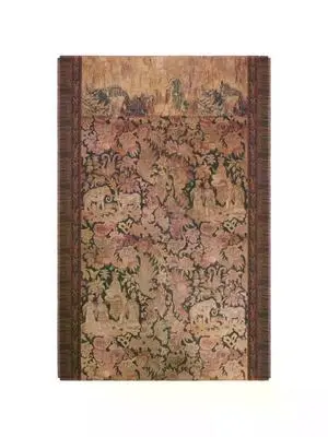 PIERRE-LOUIS MASCIA Pancake Floral-print Fringed Scarf - Brown