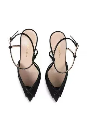 ANDREA WAZEN Katy Crystal-embellished Ruched Pumps