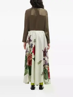 PIERRE-LOUIS MASCIA Botanical-print Silk Maxi Skirt