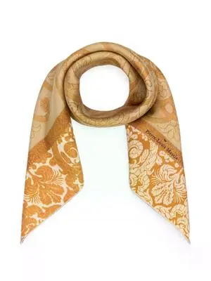 PIERRE-LOUIS MASCIA Aloeuw Floral-print Silk Scarf - Neutrals
