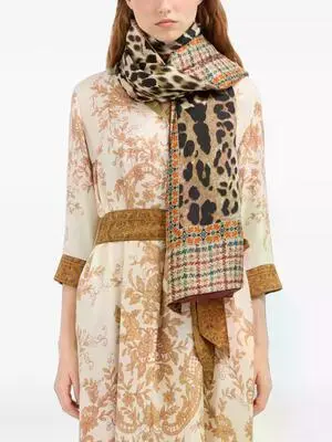 PIERRE-LOUIS MASCIA Aloewon Leopard-print Geometric Scarf