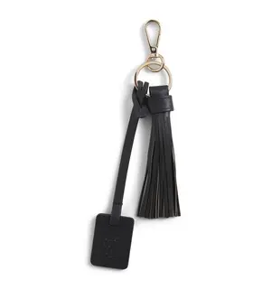 Eleventy Calfskin Fringed Keyring - Black