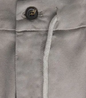 Eleventy Twill Drawstring Pleated Straight Trousers