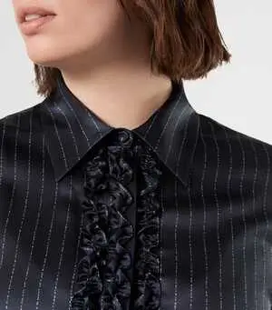 Marina Rinaldi Silk Pinstripe Midi Dress