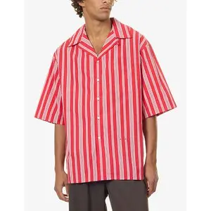 Marni Pinstripe Short-sleeve Cotton-blend Shirt