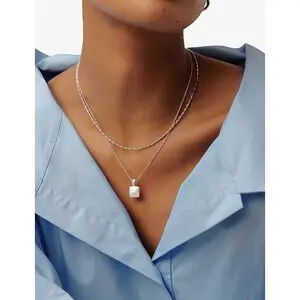 MISSOMA Square Pearl Baya Sterling- Pendant Necklace