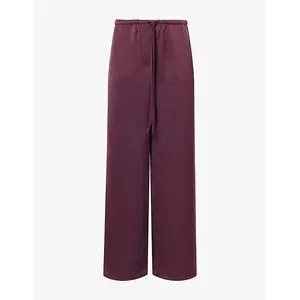 PRETTY LAVISH Breya Wide-leg Satin Trousers - Fig