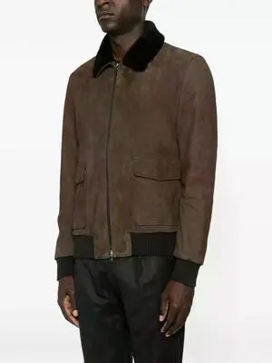 BARBA NAPOLI Boston Shearling-collar Suede Jacket