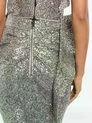 Maticevski Sequin Embellished Draped Pencil Skirt