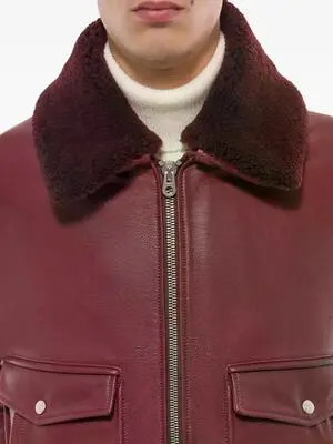 FURSAC Shearling-collar Leather Jacket