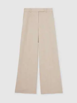 REISS Linen-blend Wide-leg Trousers