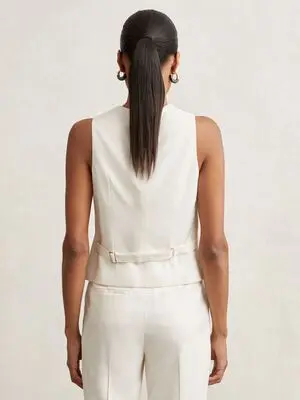 REISS Milllie Woven Single-breasted Waistcoat