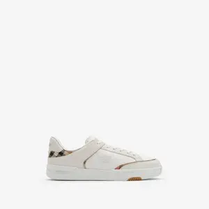 Burberry Leather And Nylon Harrow Sneakers - White/archive Beige