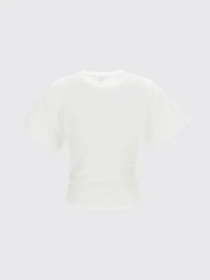 Rabanne Cropped Ruched Cotton T-shirt With Ring Detail