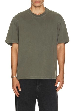 AGOLDE Asha Mock Neck Tee - Millstone