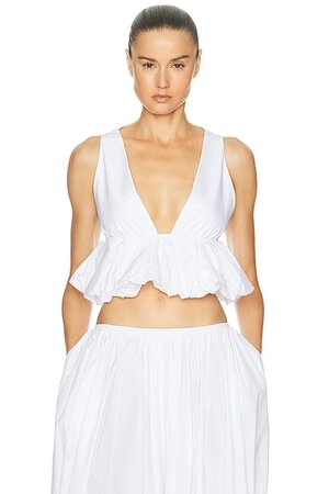 Alaïa Peplum Openwork Crop Top