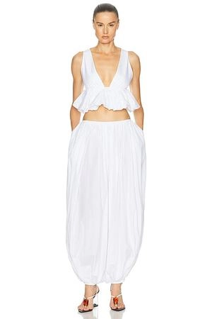 Alaïa Peplum Openwork Crop Top