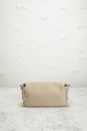 Fendi Zucca Fringe Baguette Shoulder Bag - Beige