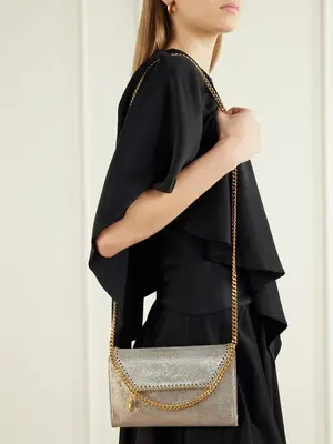 Stella McCartney Falabella Mini Metallic Vegetarian Material Shoulder Bag