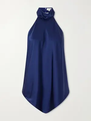Stella McCartney Backless Halterneck Satin Blouse - Blue